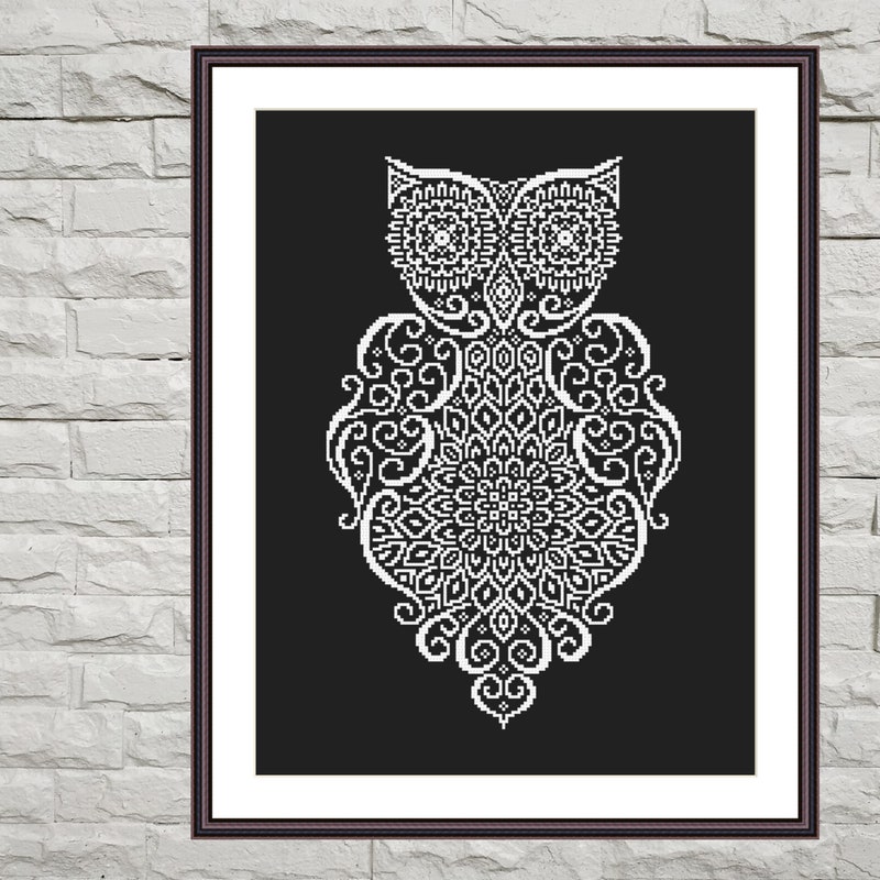 Lace Owl Cross Stitch - Etsy