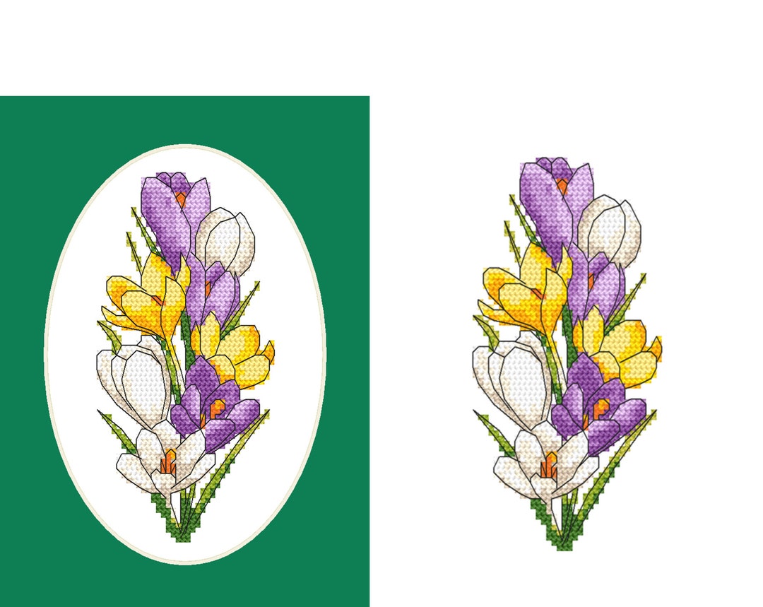 Spring Flowers – Crocuses Cross Stitch Pattern, PDF - Etsy