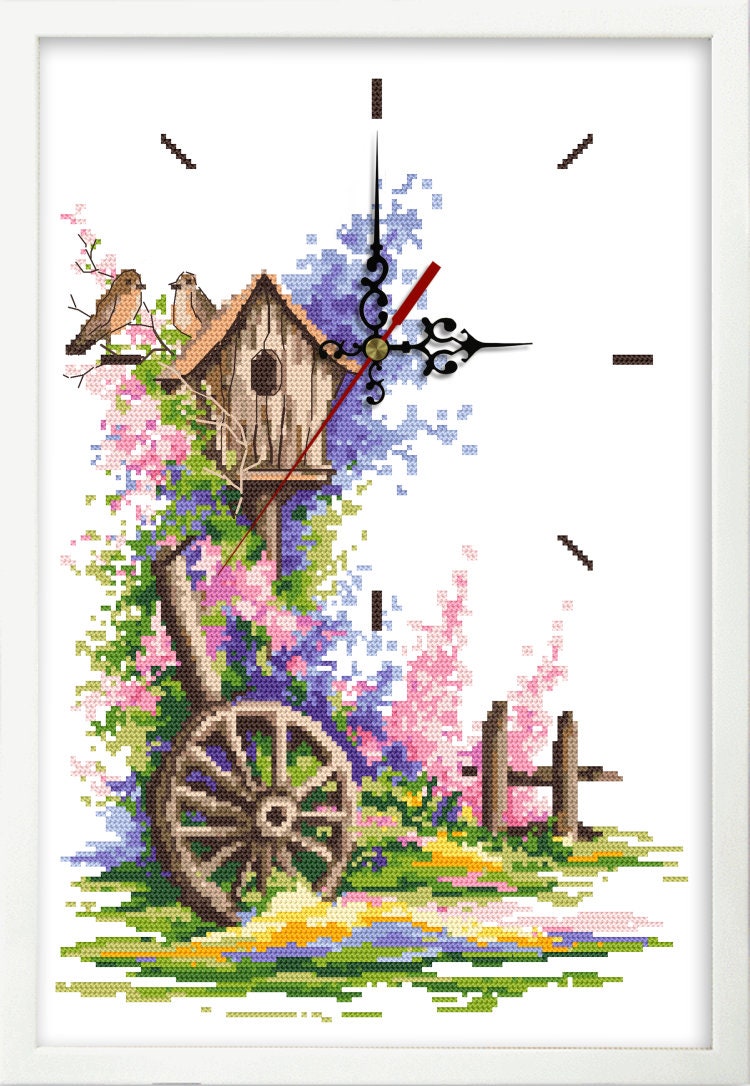 Four Seasons summer Clock Digital Pattern for Cross Stich - Etsy