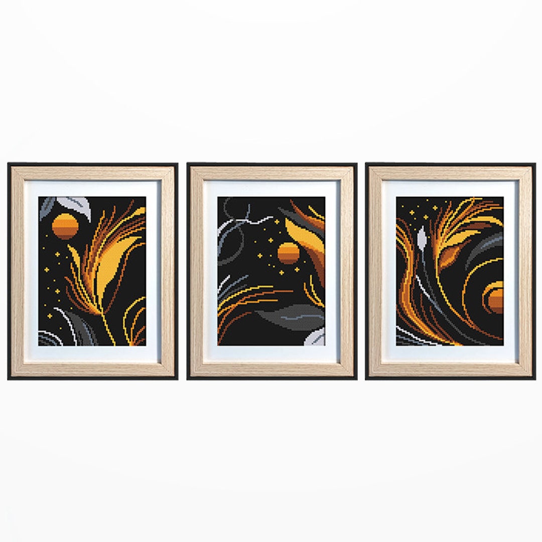 Cross Stitch Pattern PDF - Golden Grasses - Triptych - Etsy