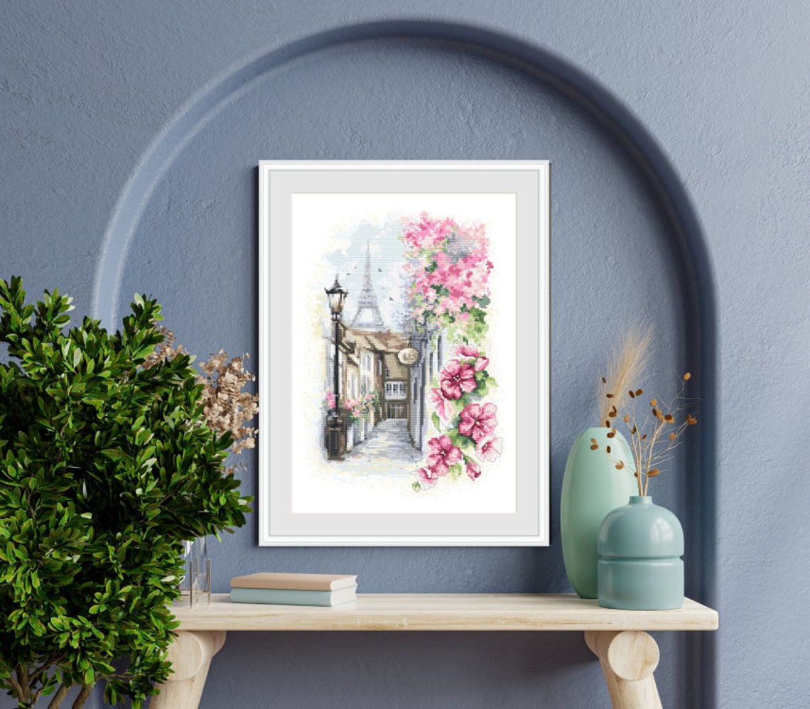 Paris Street Digital Pattern for Cross Stitch Paris Cross - Etsy