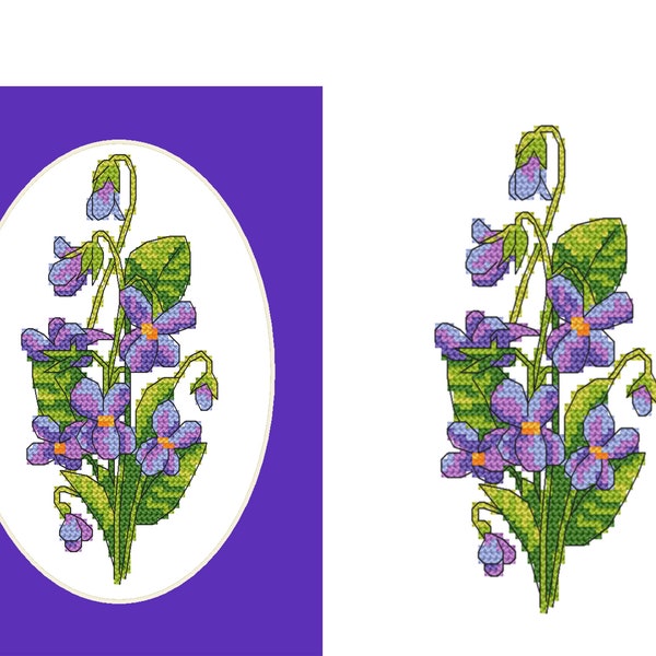Violet Cross Stitch Pattern - Etsy