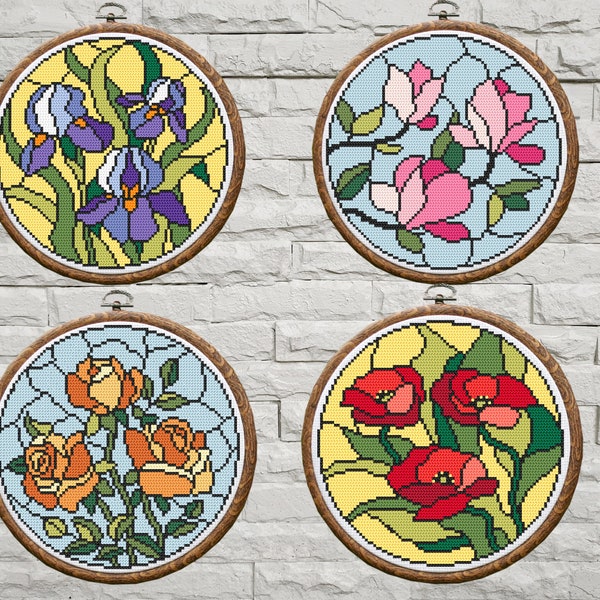 Stained Glass Cross Stitch Pattern - Etsy