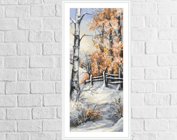 Craft Supplies And Tools Winter Birches I Cross Stitch Pattern One Of The Triptychs Winter