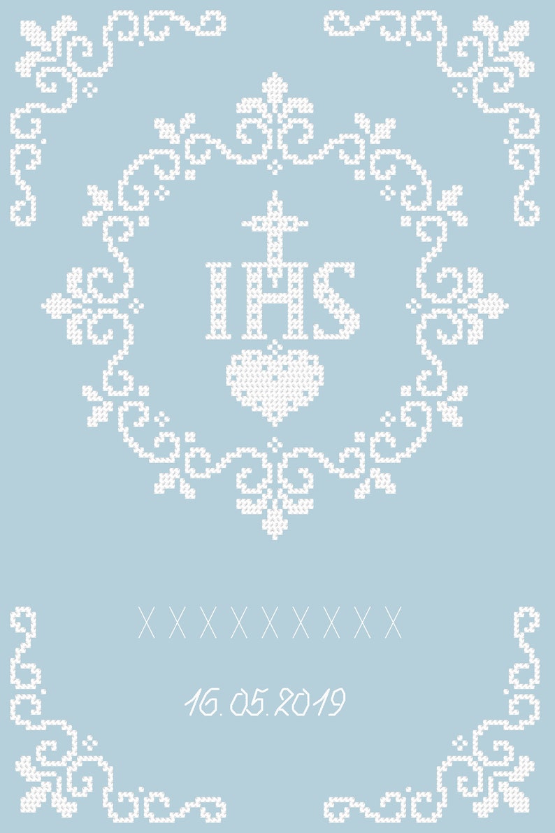 In Rememberance of First Communion Modern Cross Stitch Pattern ...