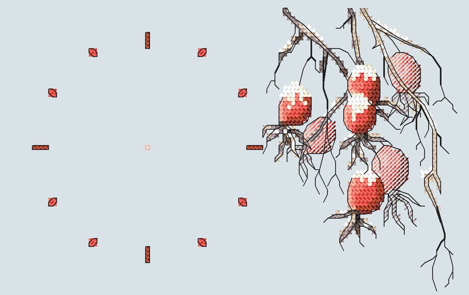 Clock Digital Pattern for Cross Stitch Clock With a Branch of | Etsy