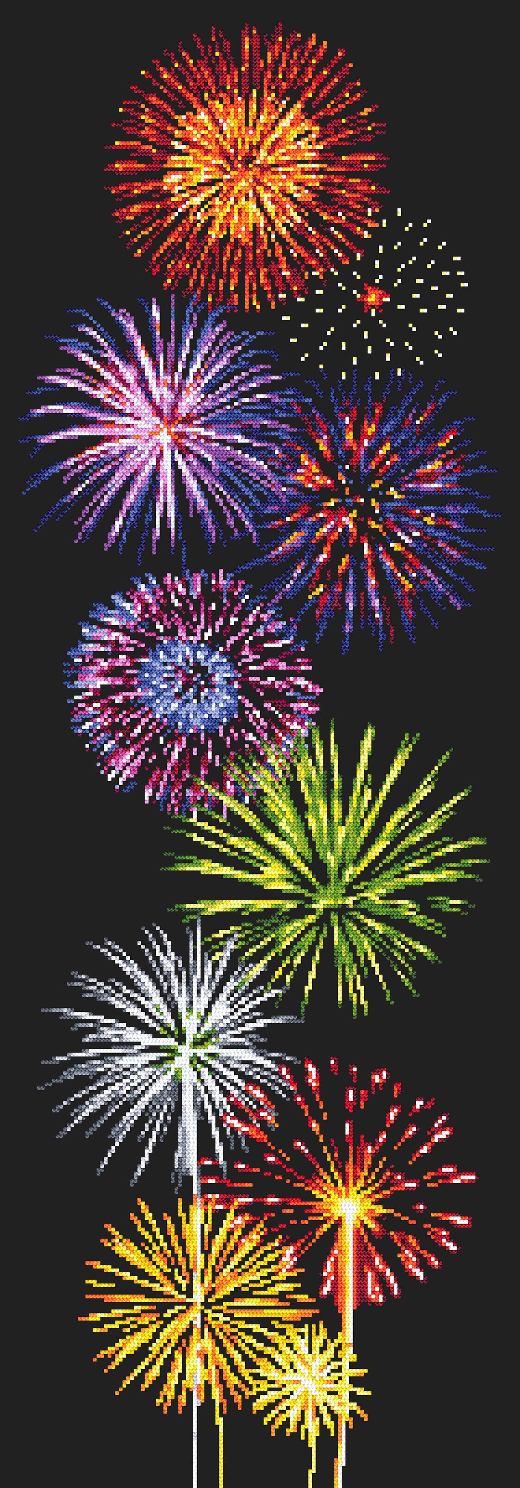 Magic of Fireworks Digital Pattern for Cross Stitch | Etsy