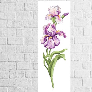 Iris Cross Stitch Pattern, Oblong Iris PDF, Chart. - Etsy
