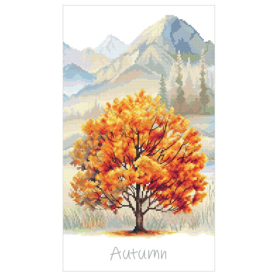 Cross Stitch Pattern- Four Seasons - Autumn Tree, PDF & HKS Files ...