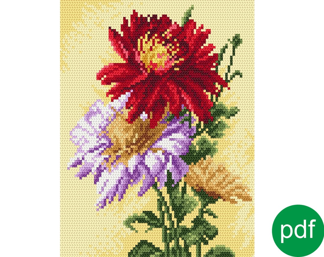 Asters Digital Pattern for Cross Stitch - Etsy