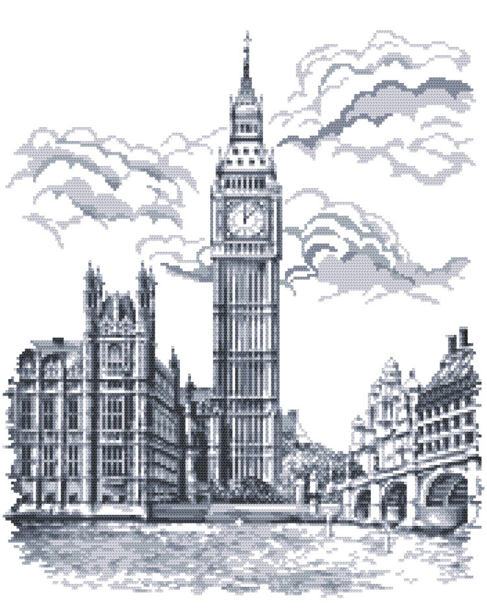 Big Ben Stitch Pattern London Digital Pdf graphics Counted | Etsy