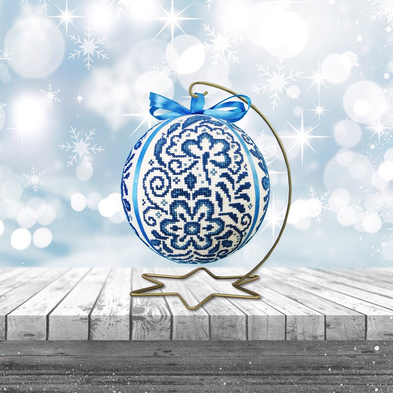 Christmas Ball- Chinese Porcelain Digital Cross Stitch Pattern, PDF ...