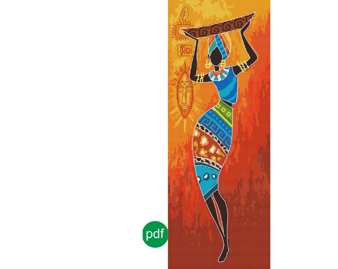 African Energy Digital Cross Stitch Pattern, - Etsy