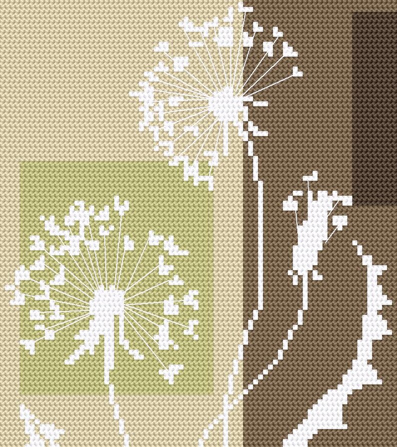 Dandelions Digital Counted Cross Stitch Pattern .pdf,.hks- Smartphone ...