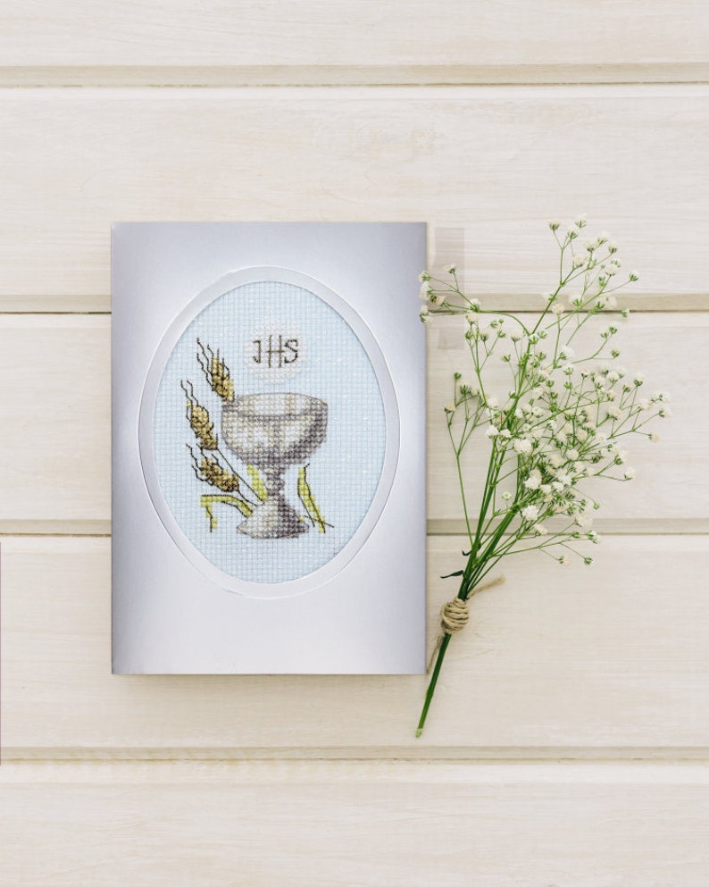 First Holy Communion Card - Cup Modern Cross Stitch Pattern,religious ...