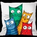 Cushion Crazy Cats Digital Pattern Cross Stitch PDF, - Etsy