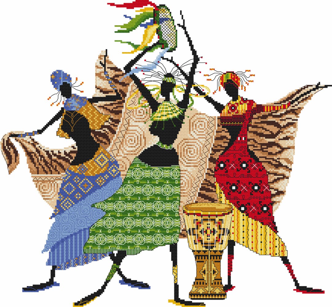African Women Digital Pattern for Cross Stitch - Etsy
