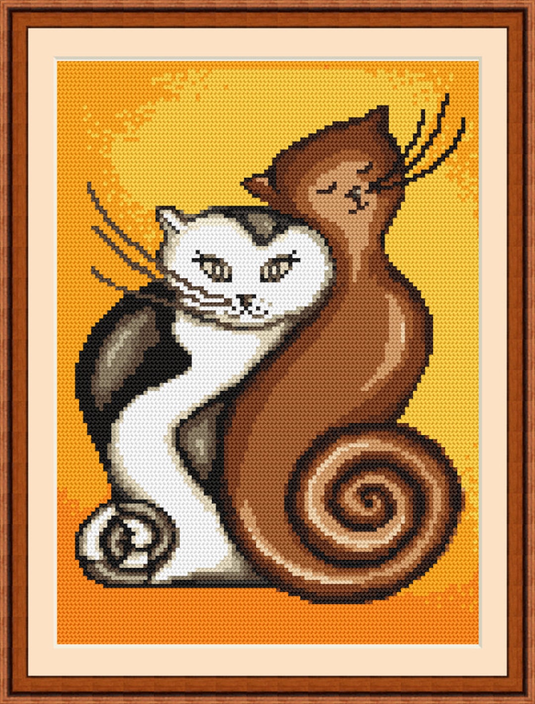 Cats Stitch Pattern, Digital Pdf , Modern, Easy Counted Cross Stitch ...