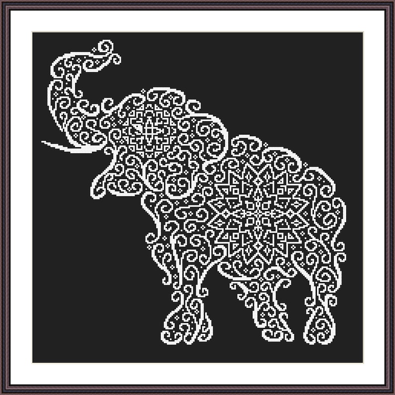Lace Elephant Stitch Pattern, Digital Pdf ,graphics Counted Cross ...