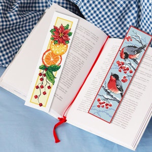 2 Christmas Holiday Bookmarks, Digital Patterns for Cross Stitch - Etsy