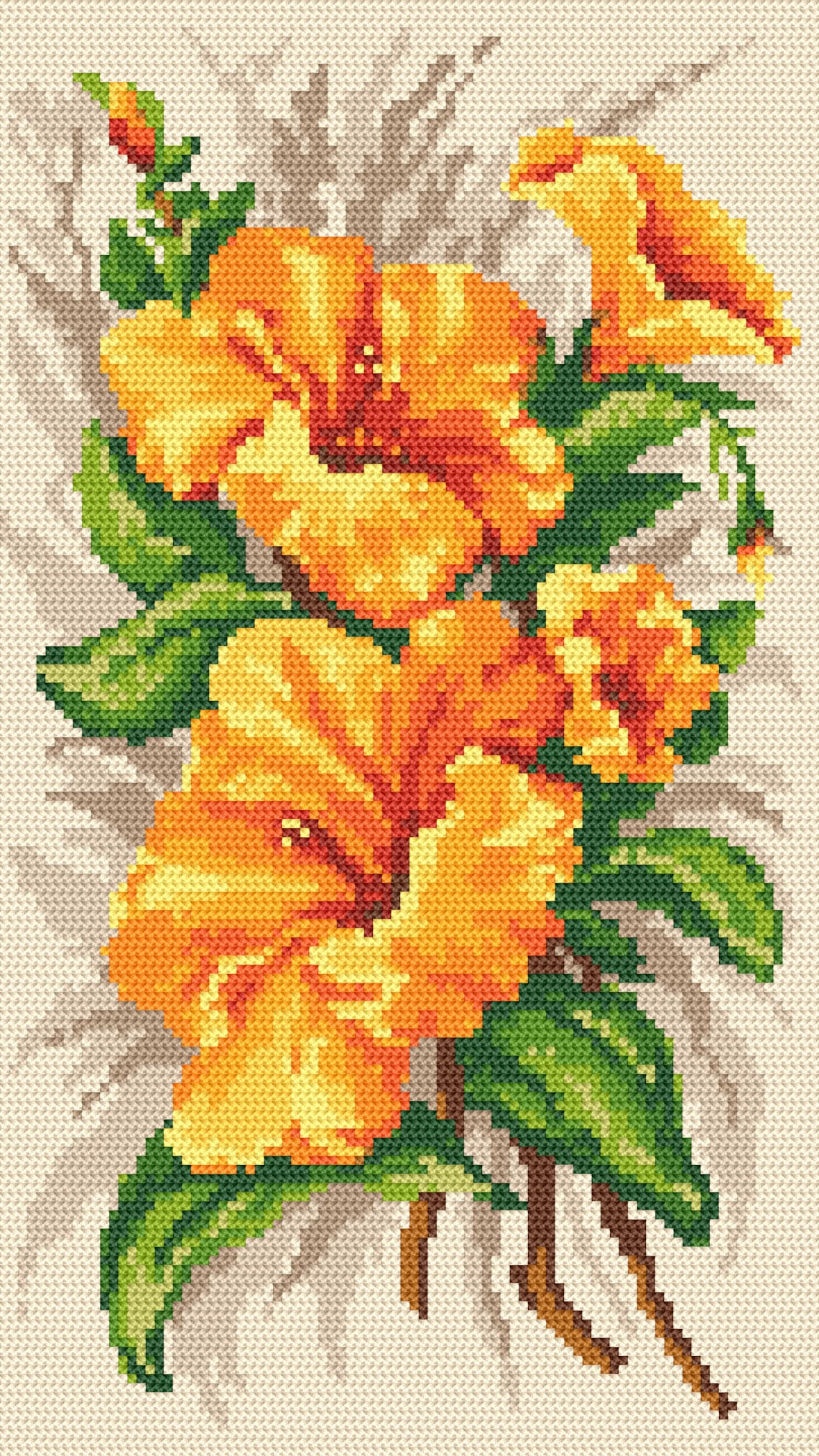 Hibiscus Online Pattern for Cross Stitch | Etsy