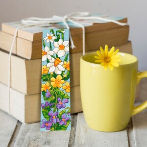 2 Bookmark With Spring Flowers and Ester Eggs Digital Patterns for ...