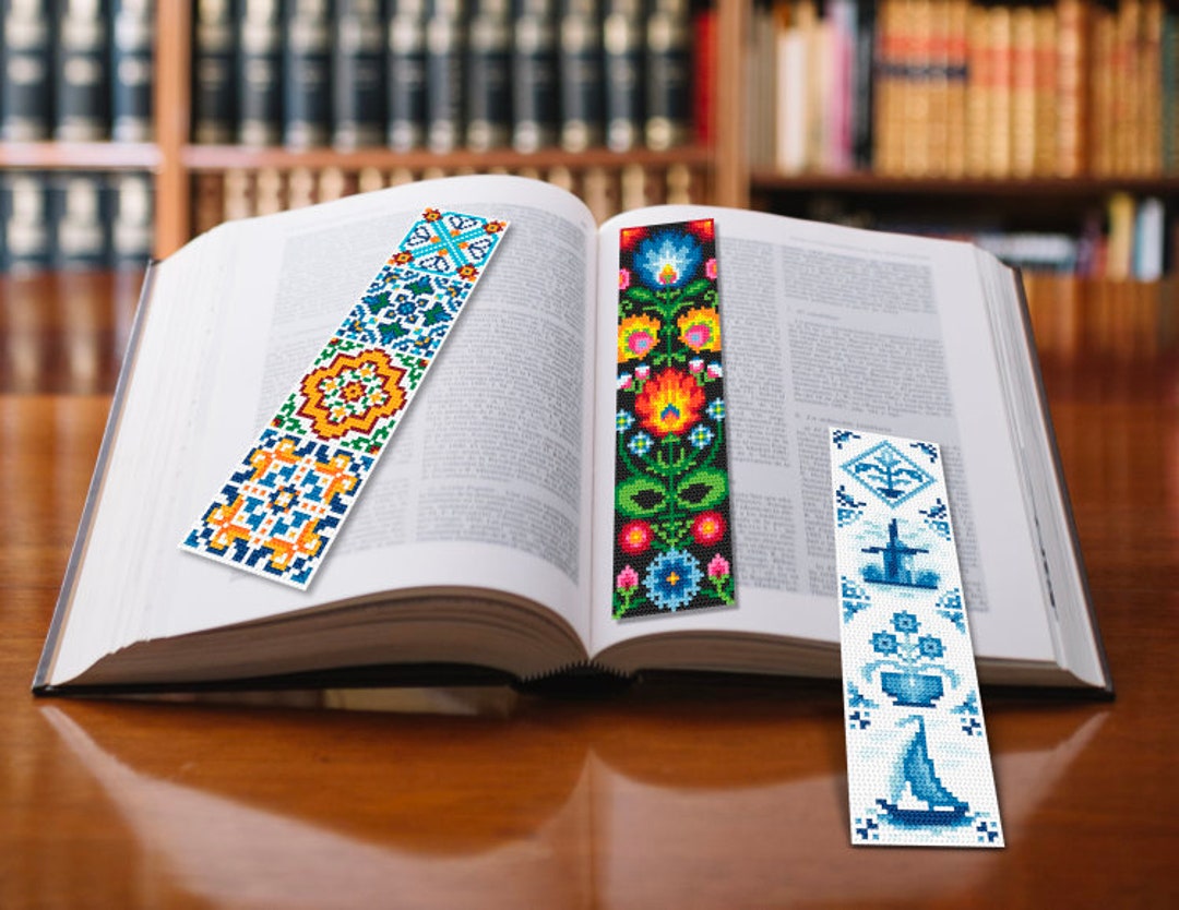 3 Ethnic Bookmarks - Travel Memories Digital Patterns for Cross Stitch ...