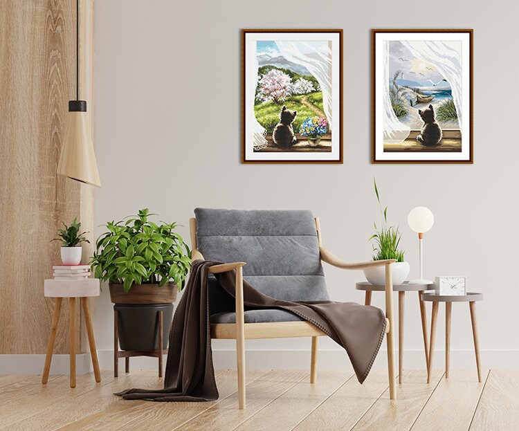 Pensive Kitten Online Pattern for Cross Stitch PDF - Etsy