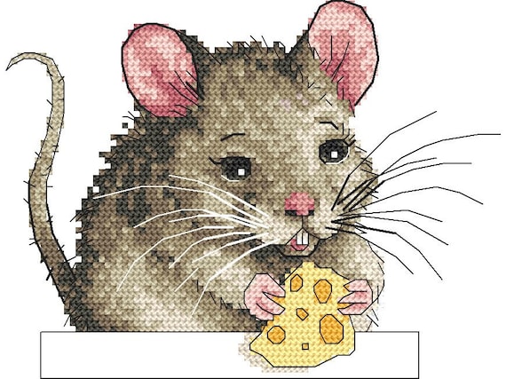 Mouse in a Pocket Digital Cross Stitch Pattern PDF - Etsy