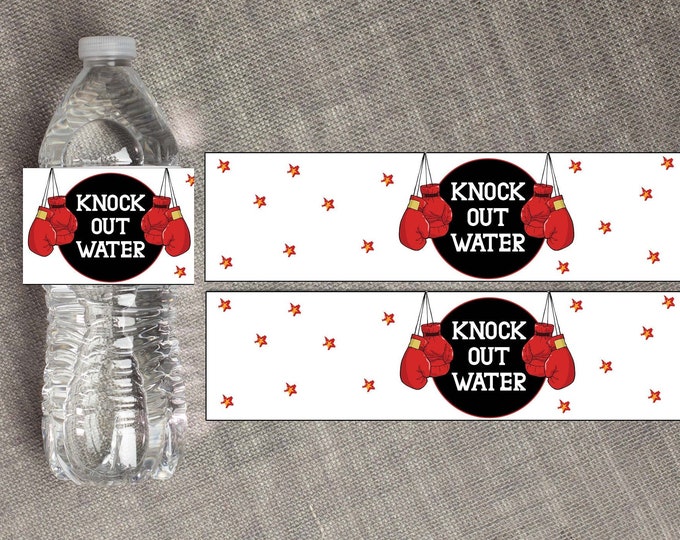 Boxing Party Decorations Knock Out Water Bottle Little Boxer - Etsy