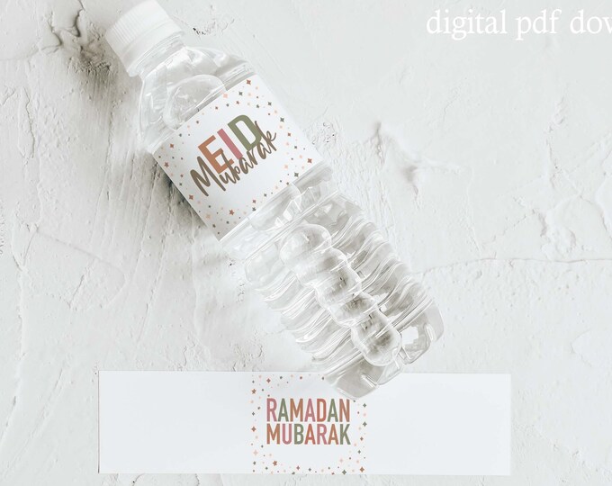 Ramadan Eid Water Bottle Labels Ramadan Decoration Eid Decoration Happy ...