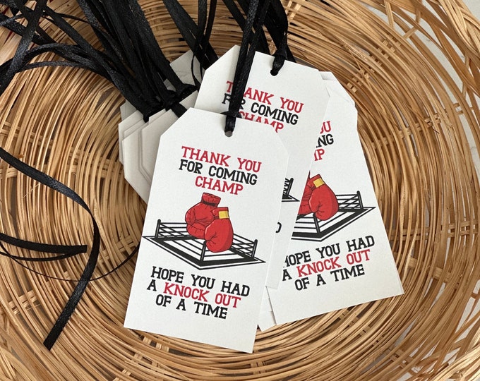 Boxing Gift Tags Boxing Gifts Boxing Gloves UFC Birthday Boxing Theme ...