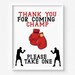 Thank You for Coming Boxing Sign Printable Favor Sign Boxing Party ...