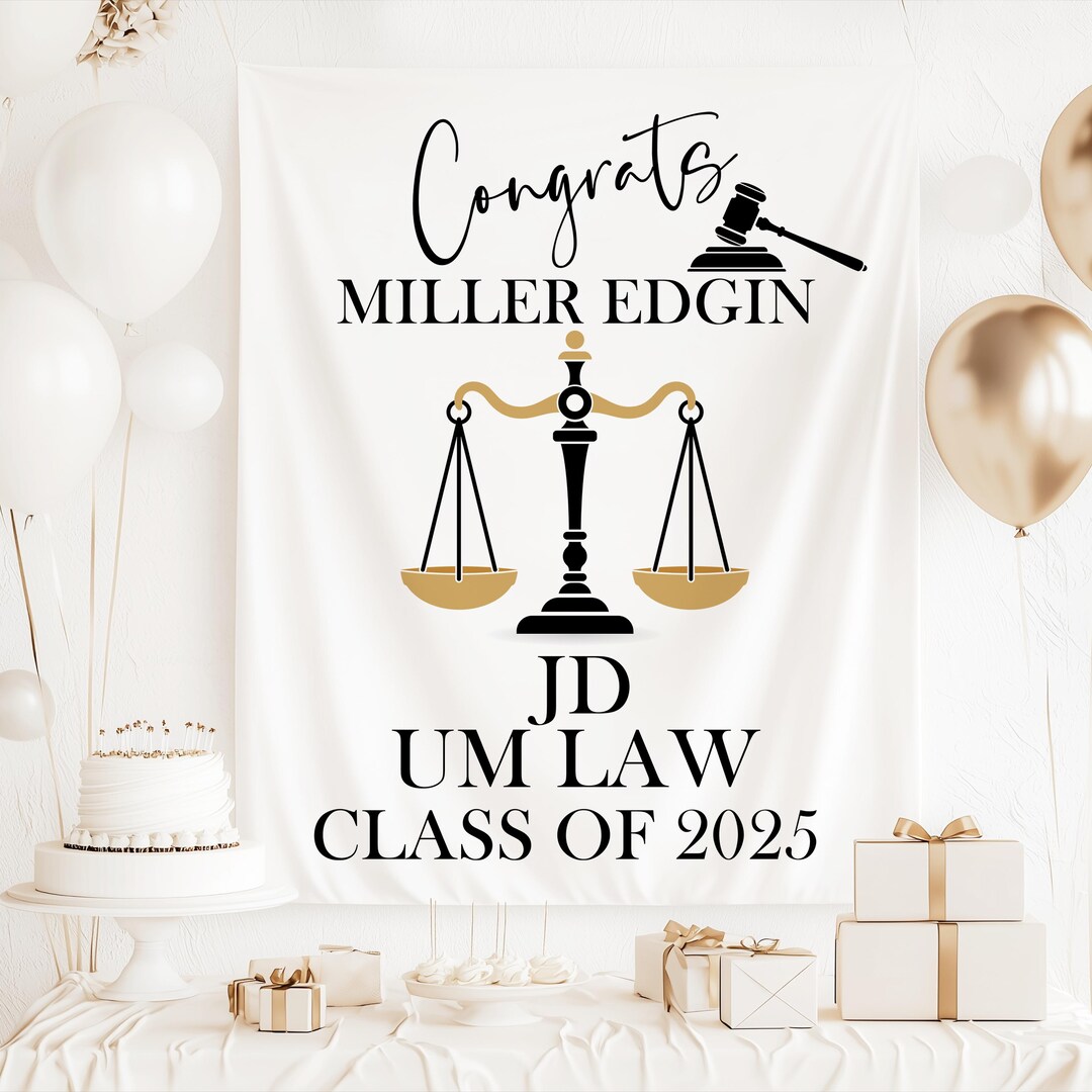 Lawyer Graduation Backdrop Class of 2025 Personalized Backdrop Lawyer ...