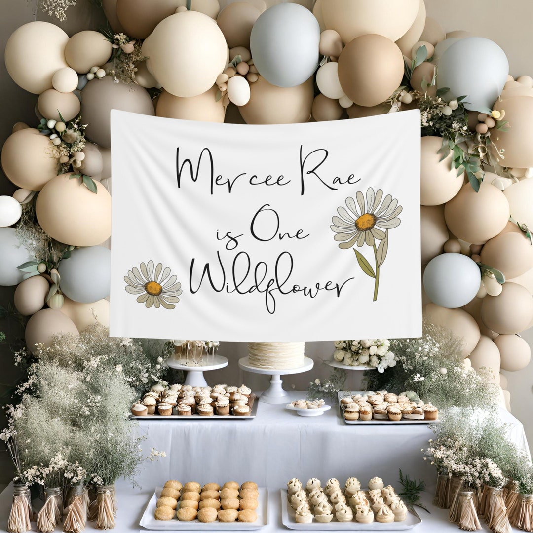 Wildflower Birthday Backdrop 1st Birthday Wildflower Banner Wild Flower ...