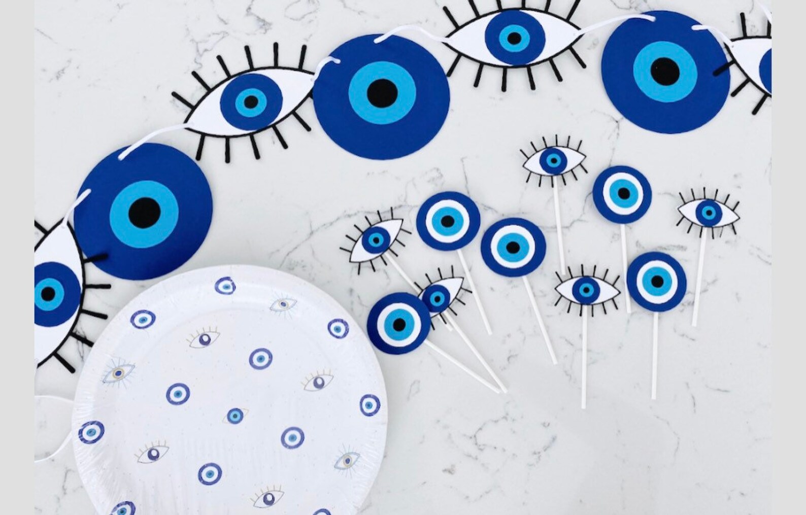 Evil Eye Party Decor Bundle Evil Eye Toppers Evil Eye | Etsy