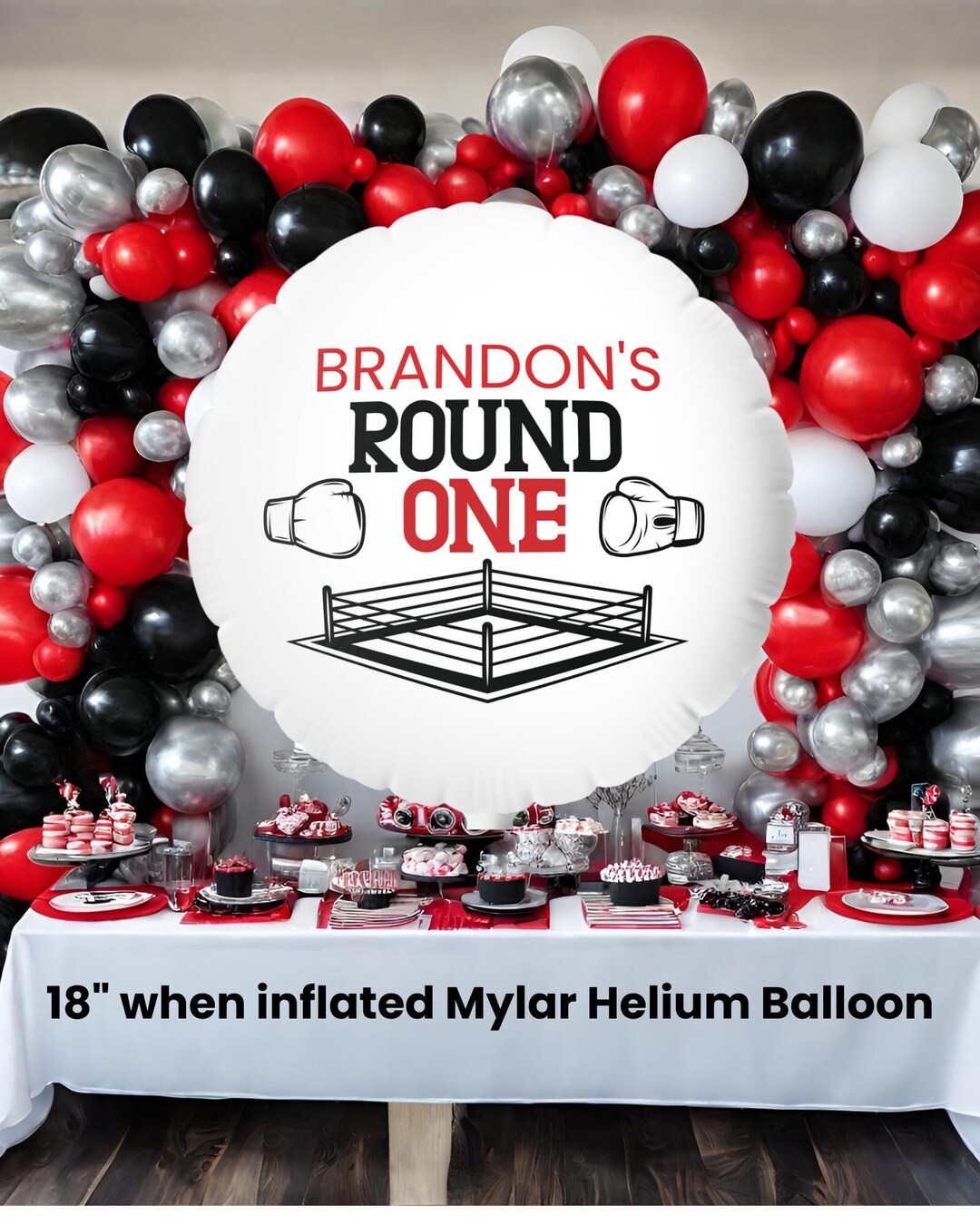 Boxing Birthday 18" Mylar Balloon Boxing Balloon Custom Balloon Custom ...