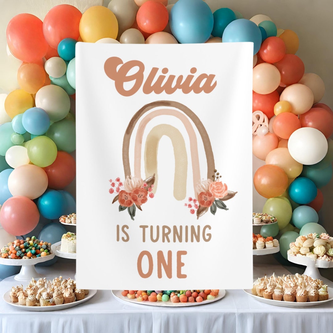 Boho Rainbow Birthday Backdrop Rainbow Baby Boho Rainbow Party Rainbow ...