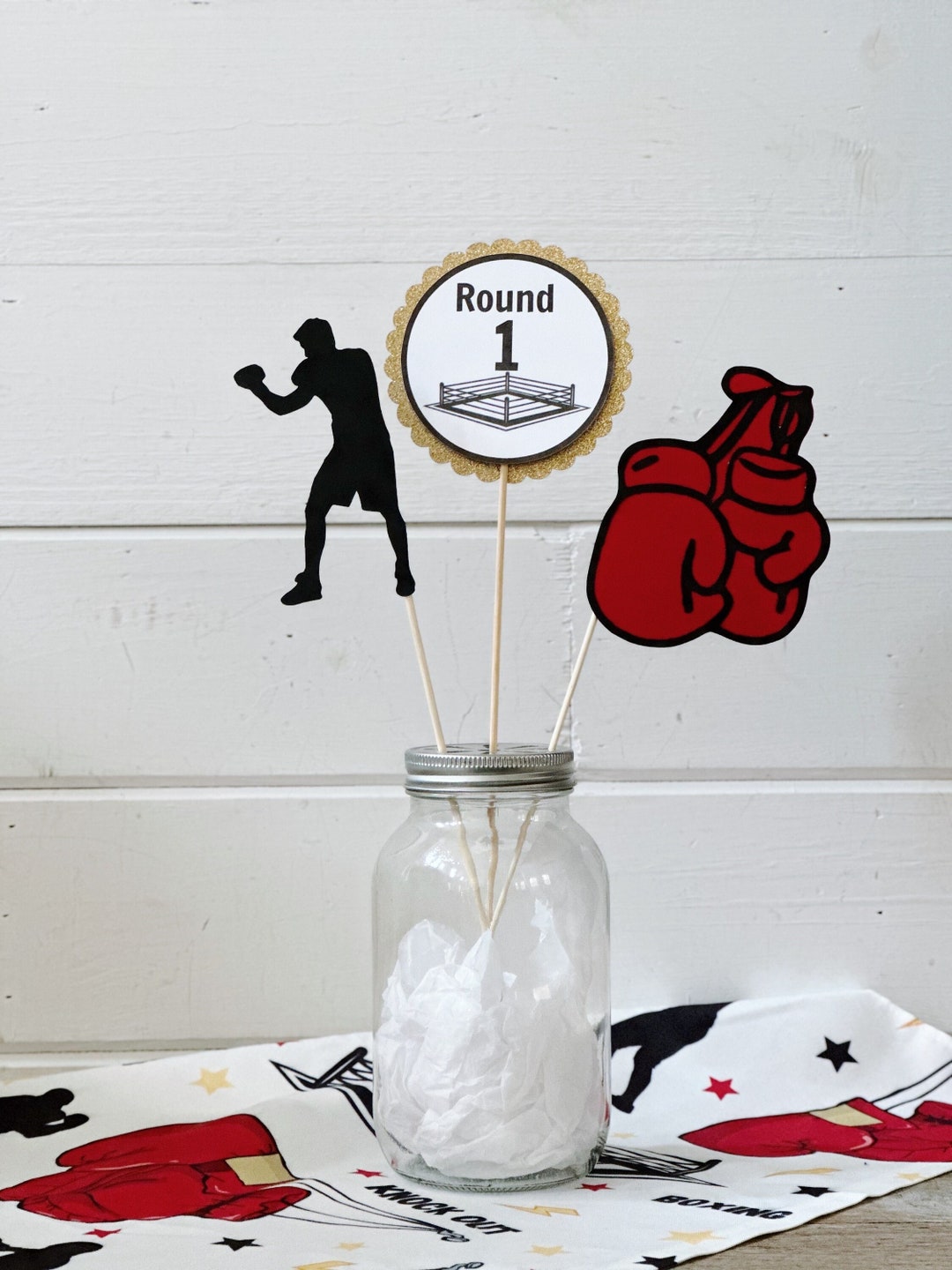 3 Prop Piece Set-boxing Party Boxer Boxing Party Centerpieces Boxing ...