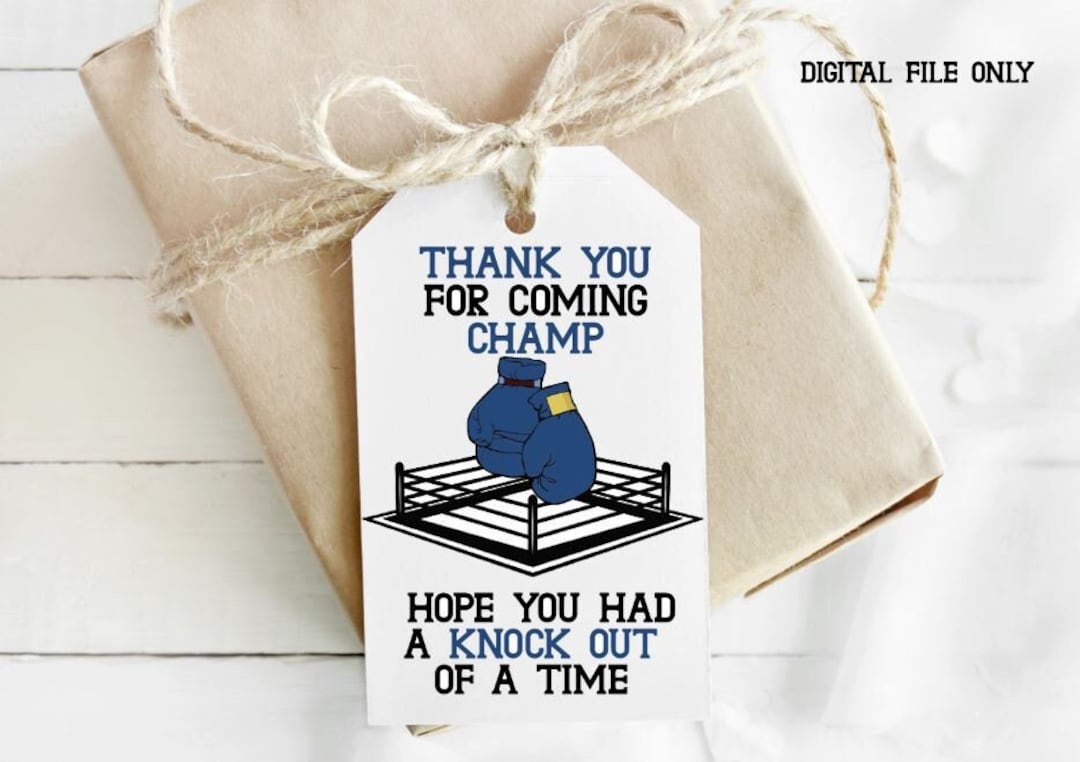 Boxing Gift Tags Boxing Gifts Boxing Gloves UFC Birthday Boxing Theme ...