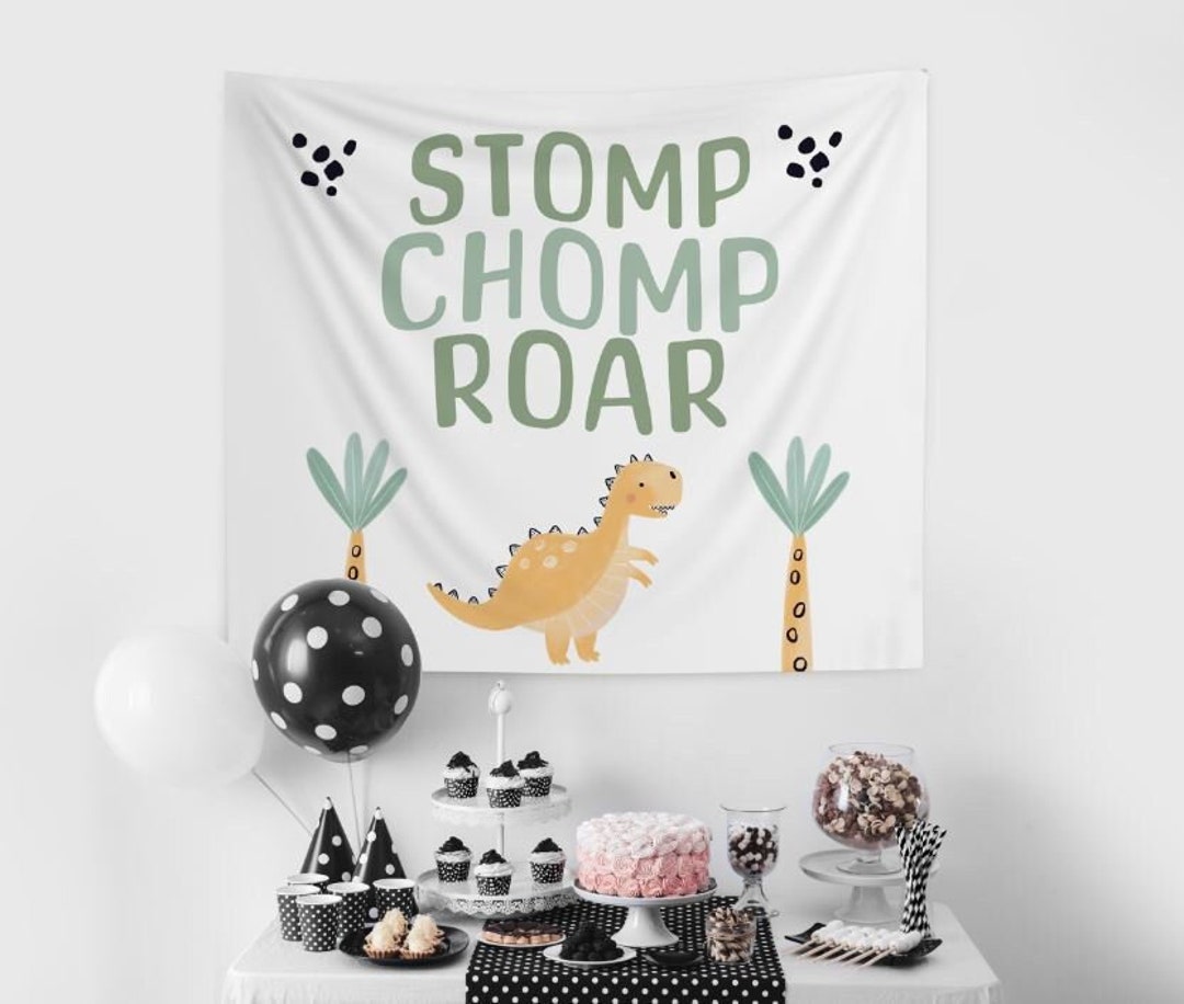 Stomp Chomp Roar Dinosaur Birthday Decorations Dinosaur - Etsy