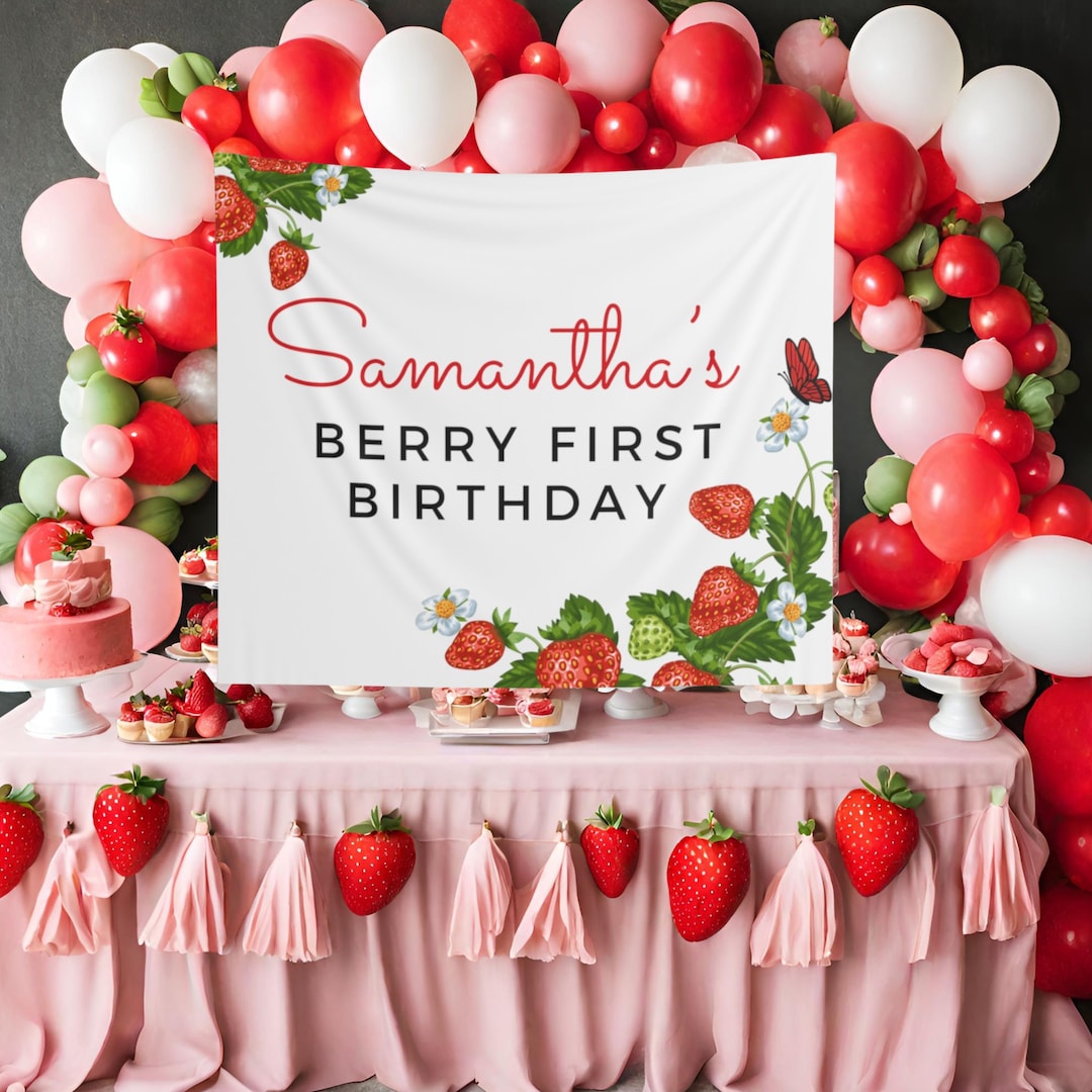 Strawberry First Birthday Berry First Birthday Berry 1st Birthday ...