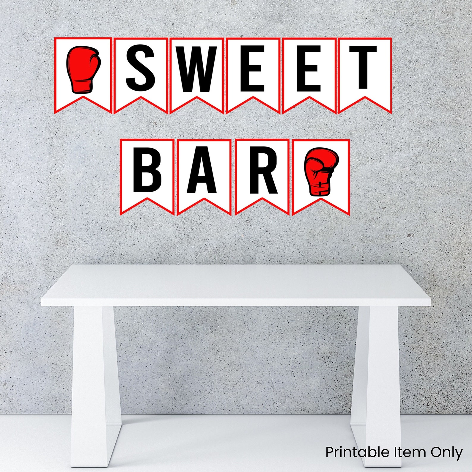 Dessert Bar Boxing Sign Printable Sweet Bar Sign Boxing Party ...
