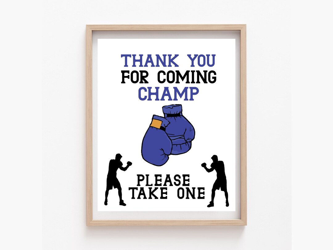 Thank You for Coming Boxing Sign Printable Favor Sign Boxing Party ...