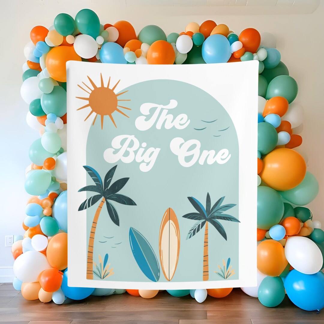 Surfing Birthday Surfer Birthday the Big One Wave 1st Birthday Party ...