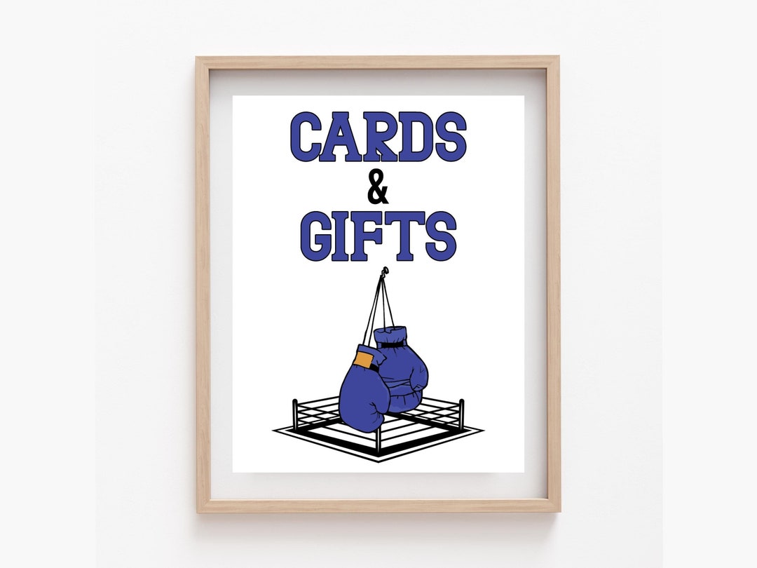 Cards and Gifts Boxing Sign Printable Favor Sign Boxing Party ...