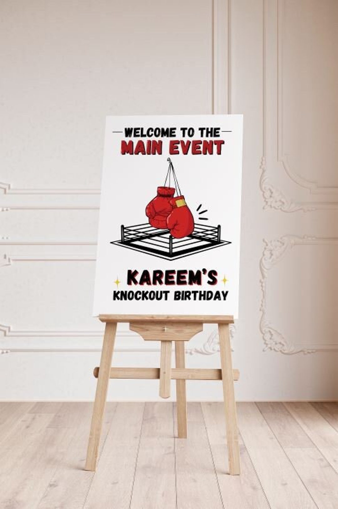 Boxing Gloves Birthday Welcome Sign Printed UFC Birthday Boxing ...