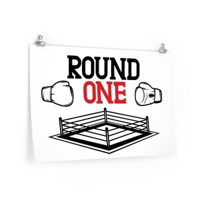 Round One Boxing Party Boxer Little Boxer Sports Banner Boxing Gloves ...