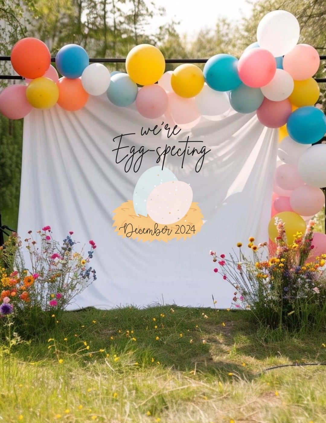 Easter Baby Shower Were Eggspecting Easter Egg Pregnancy Announcement ...