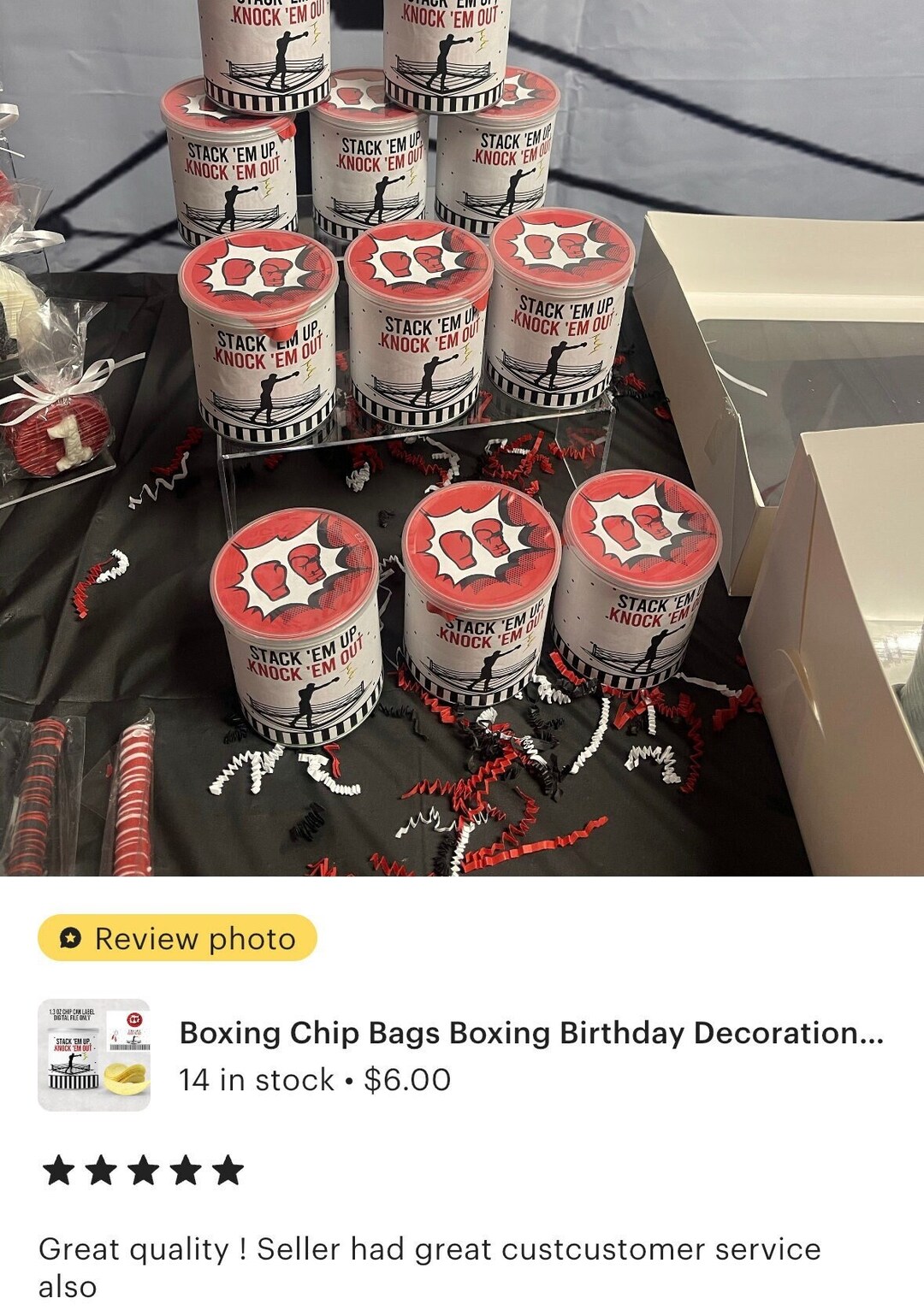Boxing Chip Bags Boxing Birthday Decorations Boxing Baby Boy Boxer ...